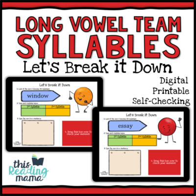 Long Vowel Team Syllable Cards