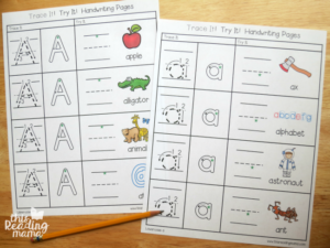 Trace and Try Letter Handwriting Pack